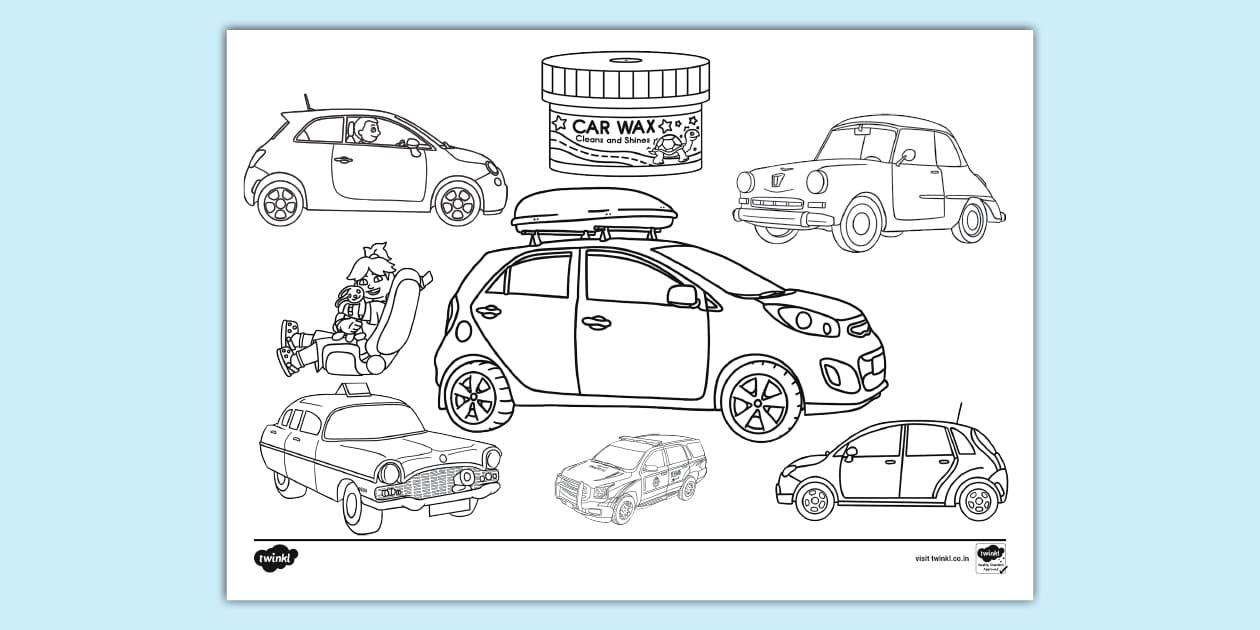 Cars Colouring Doodle Sheet - Twinkl Art (teacher made)