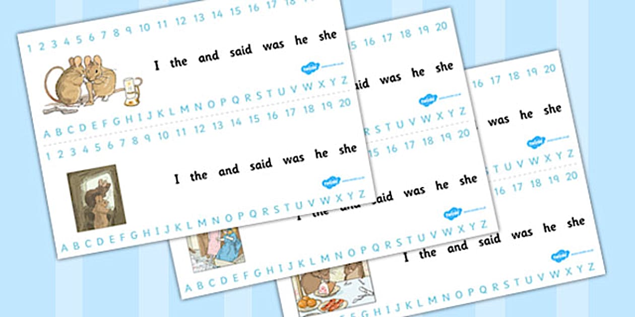 Cursive The Tale of Two Bad Mice Combined Number and Alphabet Strips ...