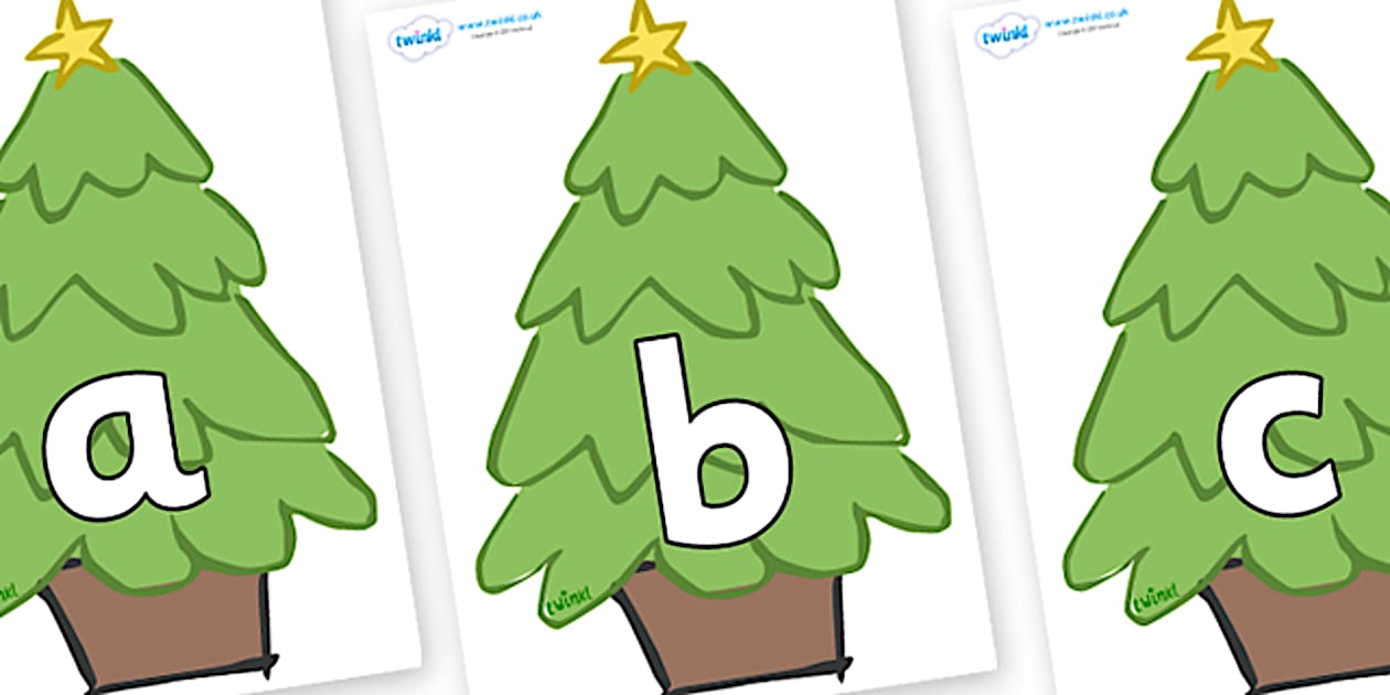 Phoneme Set on Christmas Trees (Plain) (teacher made)