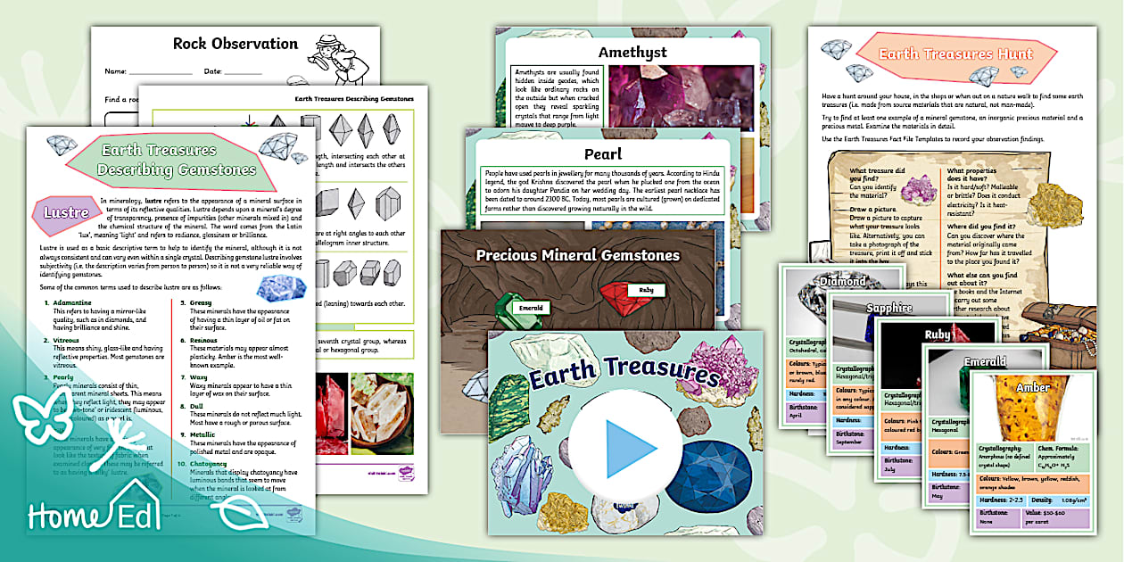 This pack explores gemstones and facts about them. - Twinkl