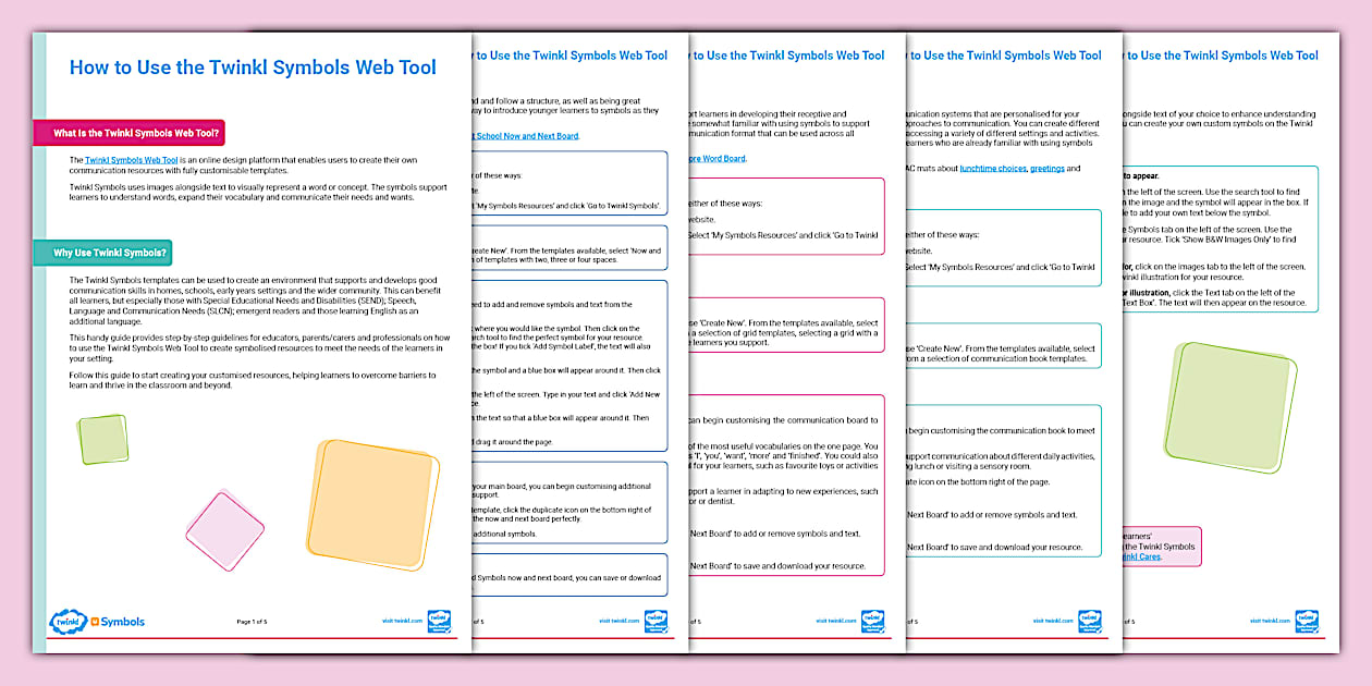 How to Use the Twinkl Symbols Web Tool Adult Guidance