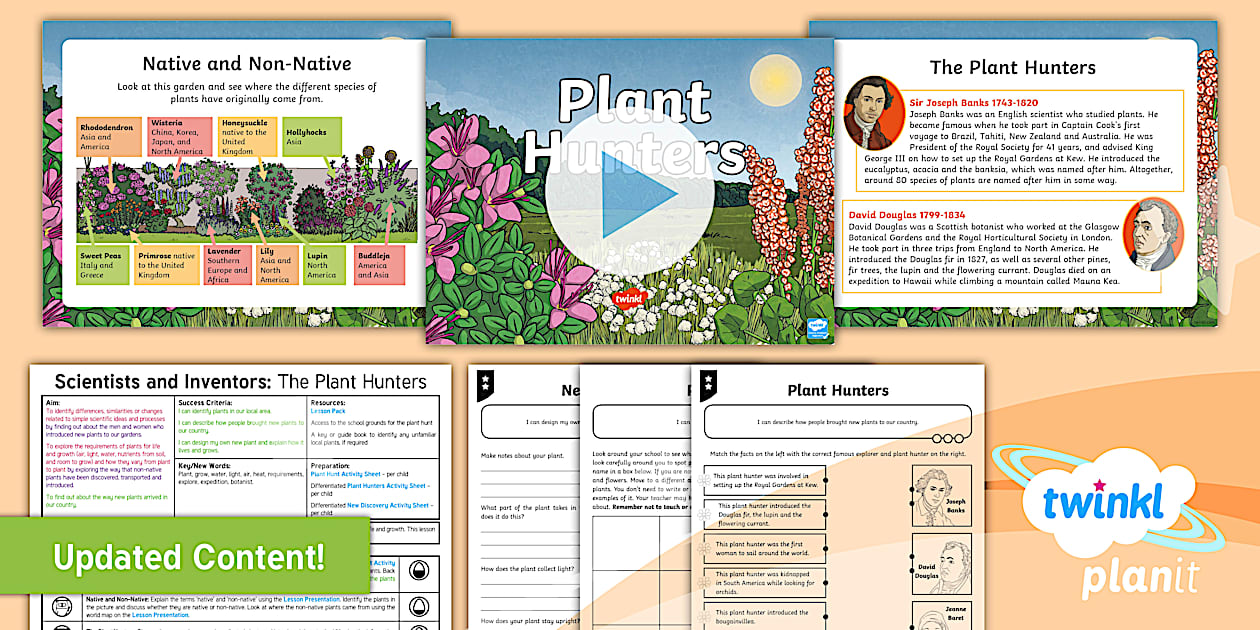 Science: Scientists and Inventors: The Plant Hunters Year 3 Lesson Pack 1