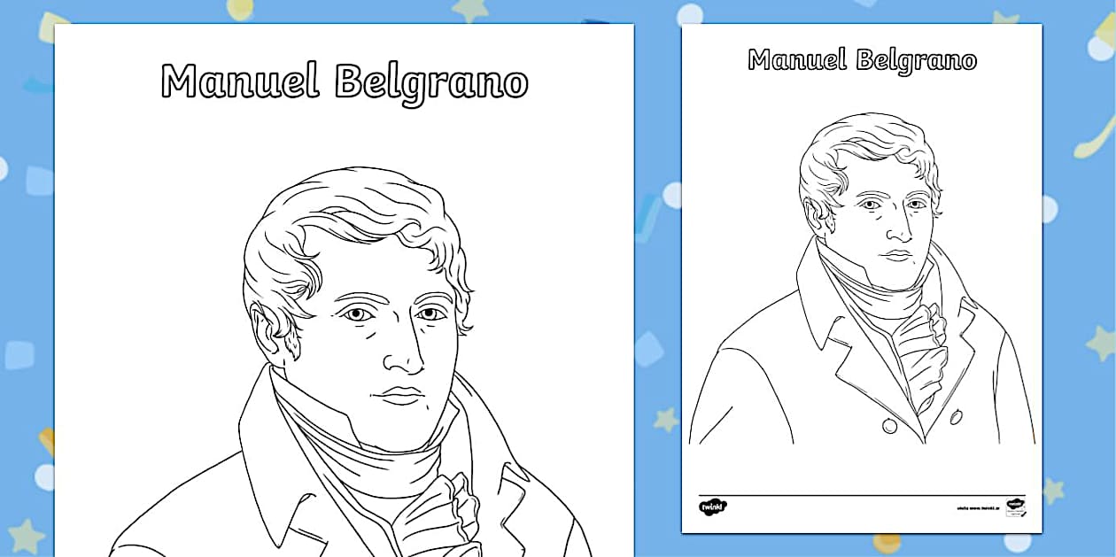 Ilustración de Manuel Belgrano (dibujo) - Twinkl Argentina