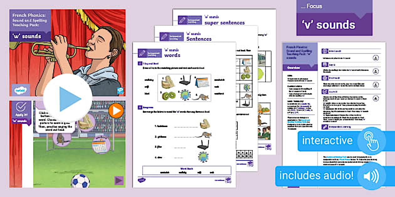 👉 French Phonics: Sound and Spelling Teaching Pack 'w' Sounds