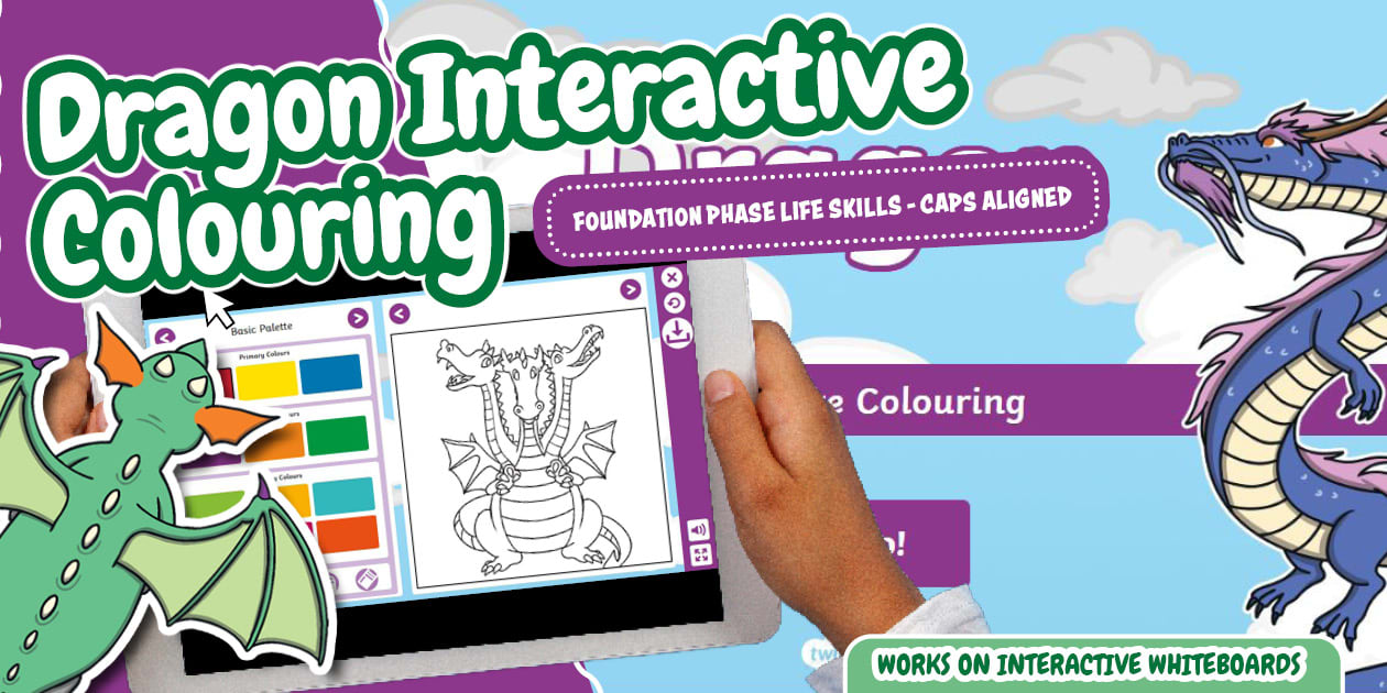 * NEW * Foundation Phase Life Skills - Dragon - Interactive Colouring (CAPS