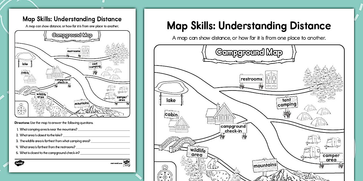 Second Grade Map Skills: Understanding Distance Worksheet
