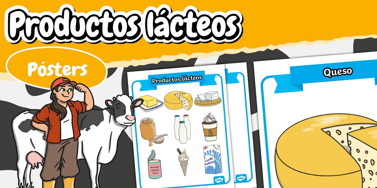 Pósters de productos lácteos: Alimentos para niños