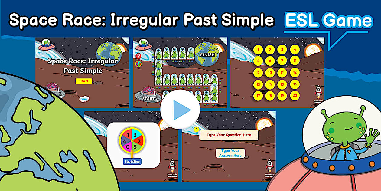 Space Race: Irregular Past Simple-Twinkl