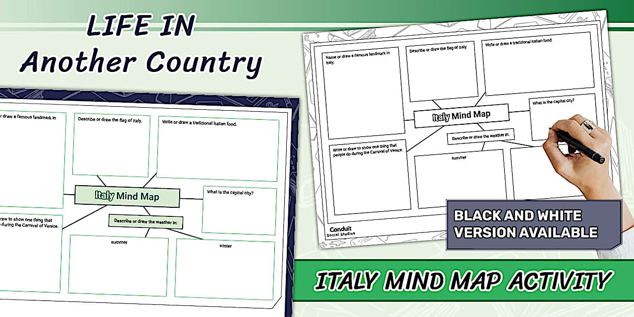 Life in Another Country: Italy Mind Map Activity