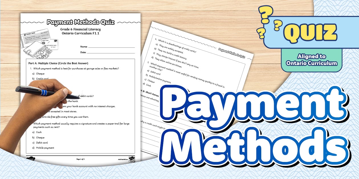 Payment Methods Quiz - Version 1