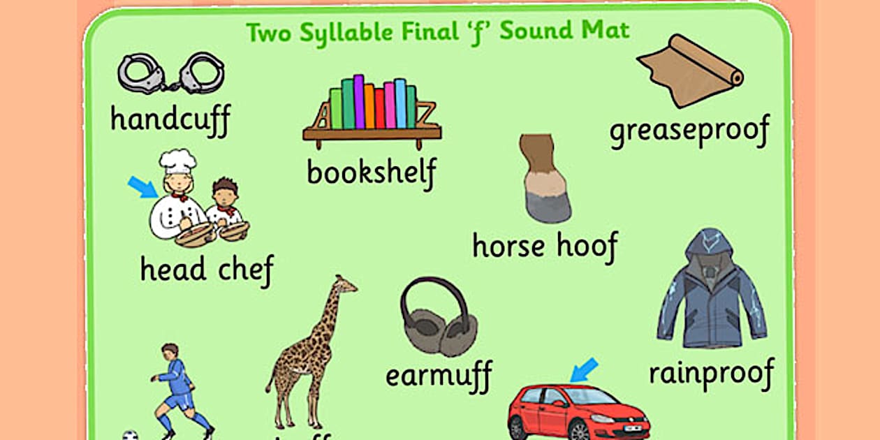 Two Syllable Final 'F' Sound Word Mat (Lehrer gemacht)
