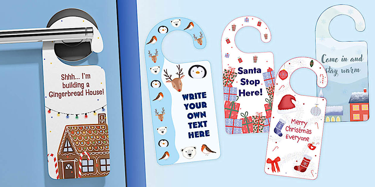 Editable Christmas Door Hangers Pack | Twinkl Party - Twinkl