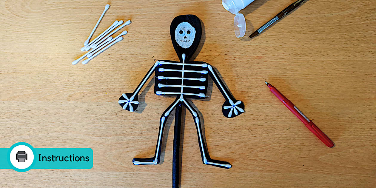 Wooden Skeleton Craft - Halloween Crafts | Twinkl - Twinkl