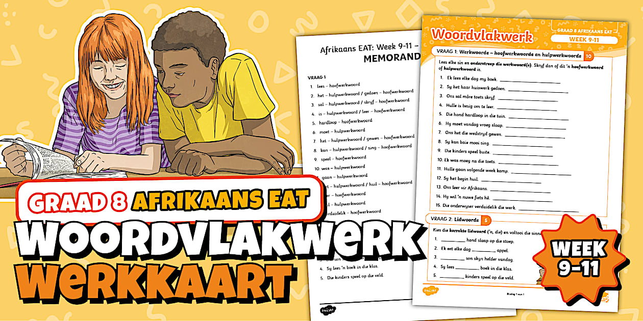 Graad 8 - Afrikaans EAT Kwartaal 1 - Woordvlakwerk Week 9-11