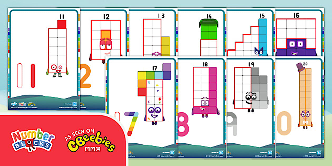 FREE! - 👉 Numberblocks: 11-20 Numeral Display Posters