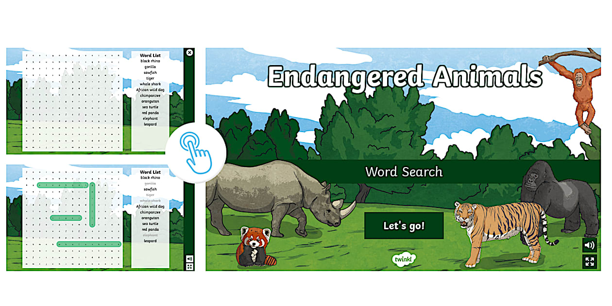 Endangered Animals Interactive Word Search