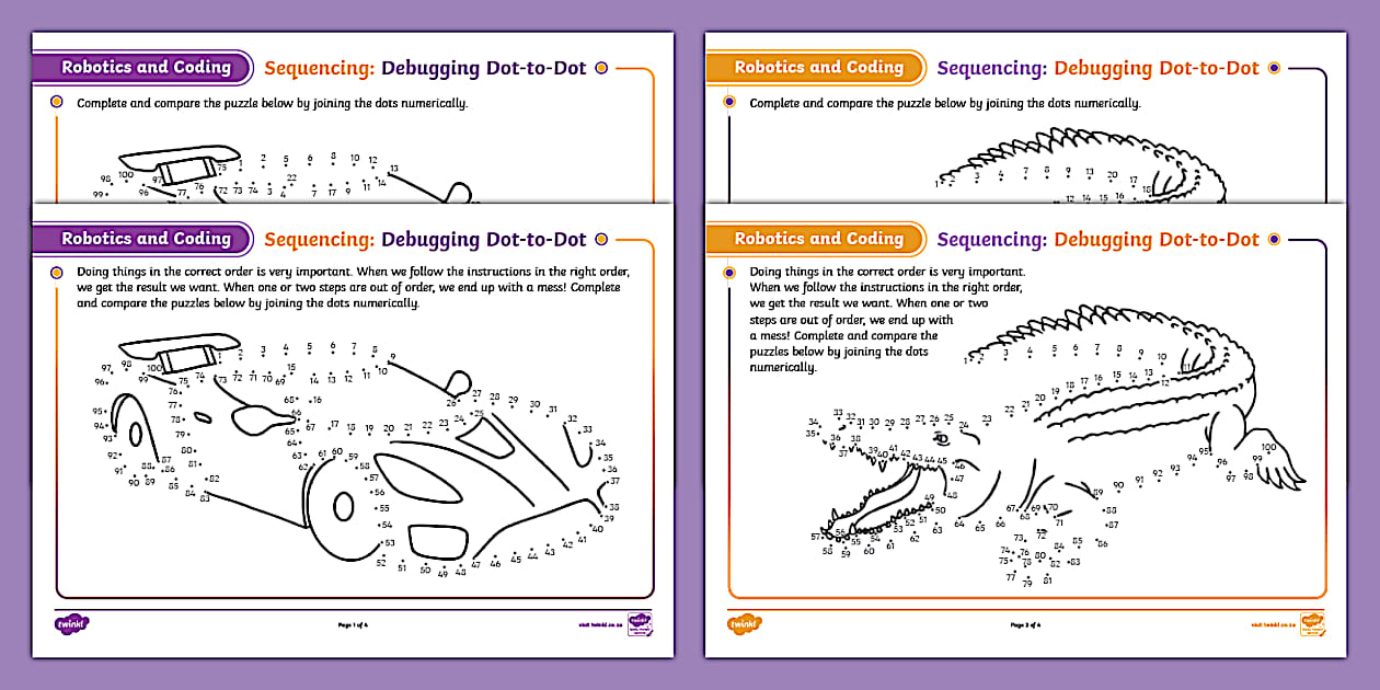 Grade 2 Robotics and Debugging Dot-to-Dot - Twinkl Grade 2 Robotics and Debugging Dot-to-Dot - Twinkl