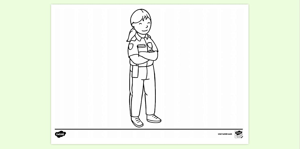 Security Guard Colouring Sheet | Colouring Sheets - Twinkl