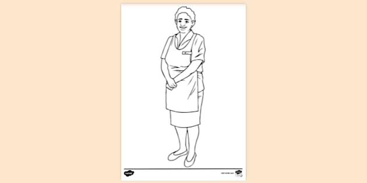 Lunch Supervisor Colouring Sheet (teacher made) - Twinkl