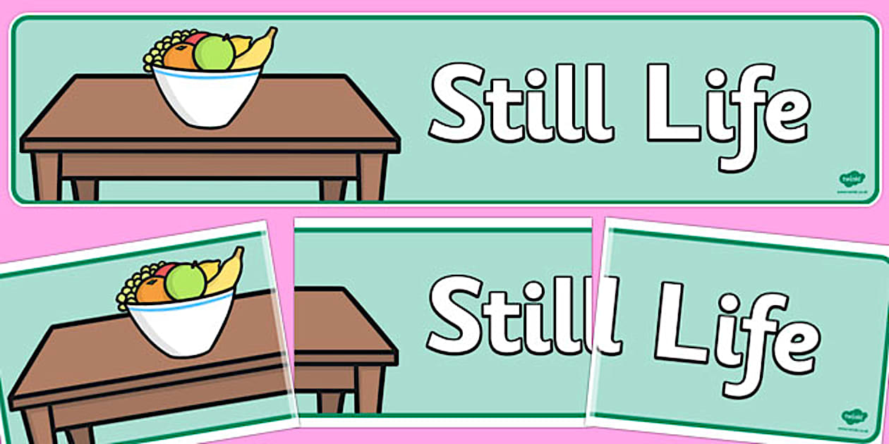 Cursive Still Life Fruit Display Banner (teacher made)