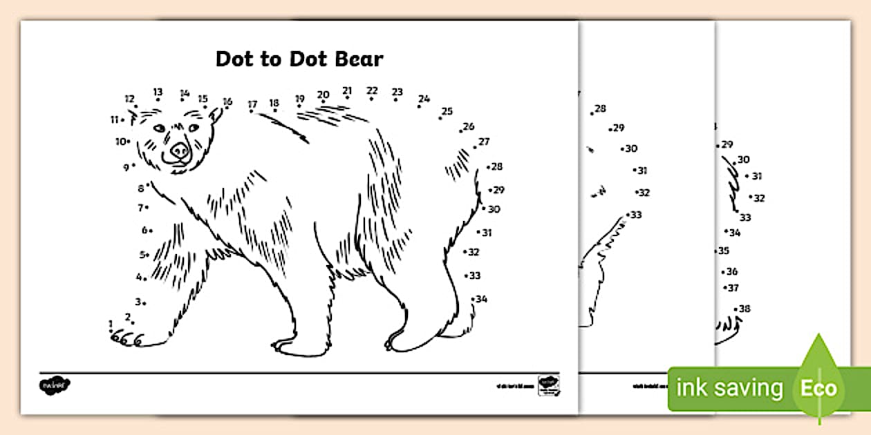 Dot to Dot Bear Activity Sheet - Activities (teacher made)
