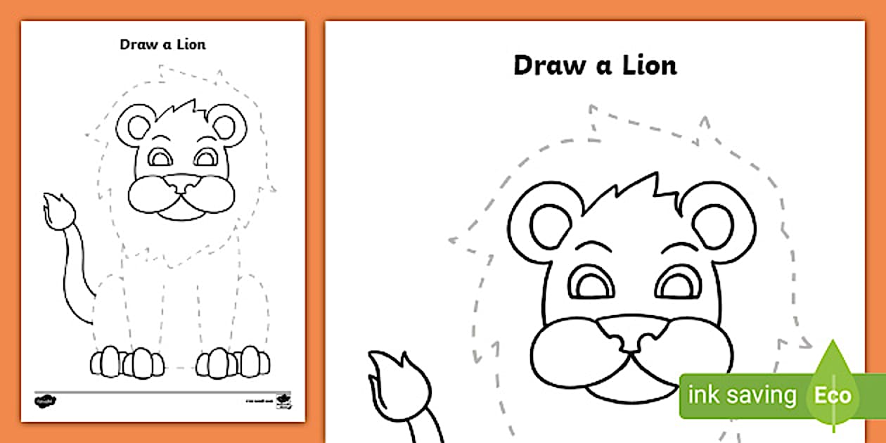 EYFS Draw a Lion Pencil Control Activity (teacher made)