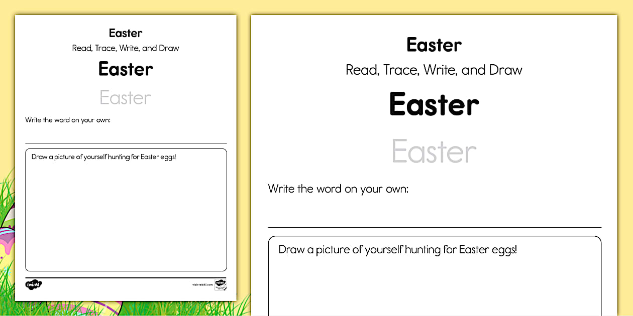 Easter Read Trace Write And Draw | Twinkl USA (teacher made)