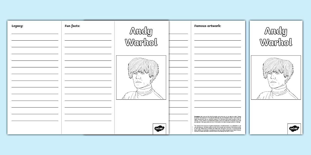 Andy Warhol Leaflet Template - Twinkl