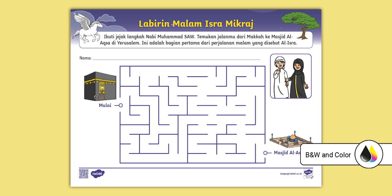 Permainan Labirin Isra Mikraj (teacher made) - Twinkl