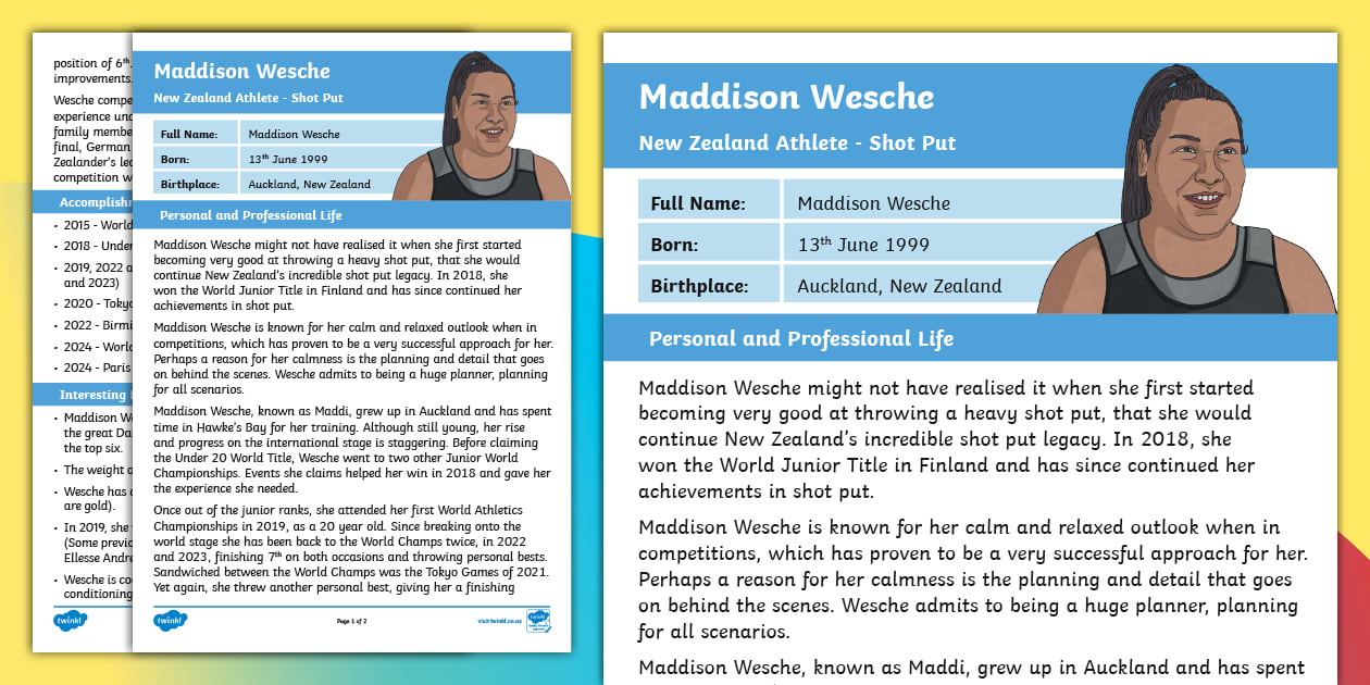 Maddison Wesche Fact File