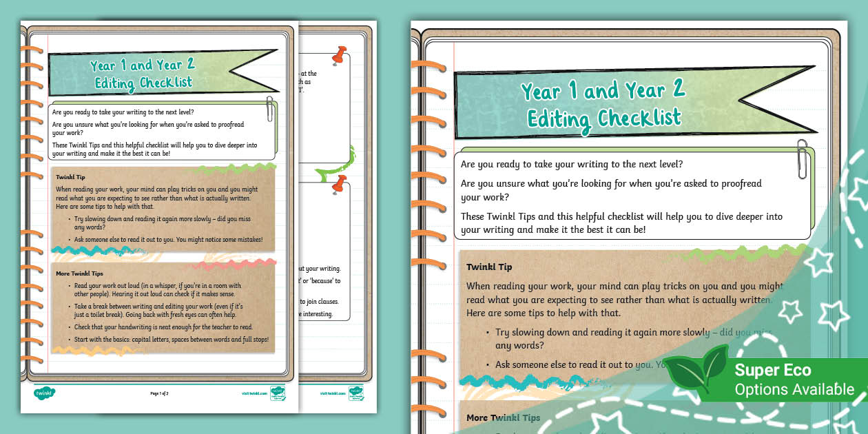 Year 1 and Year 2 Editing Checklist