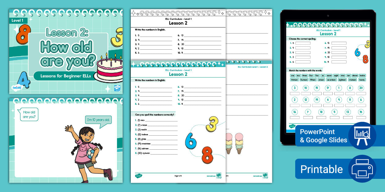 ELL Curriculum: Level 1, Lesson 2 Lesson Pack (teacher made)