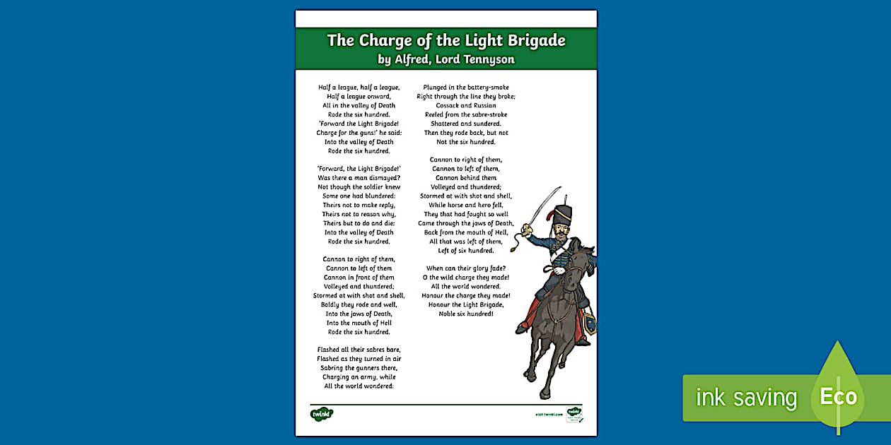 Charge Of The Light Brigade Poem (teacher made) - Twinkl
