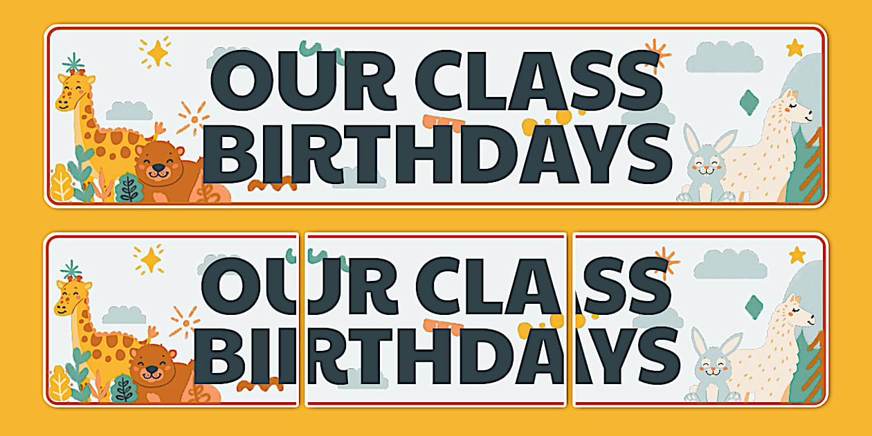 Boho Dreamscape-Themed Our Class Birthdays Display Banner