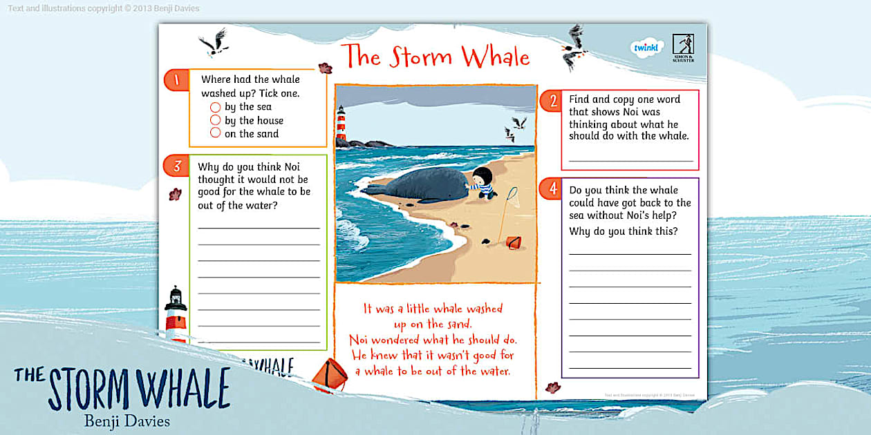 FREE! - The Storm Whale: Reading Comprehension Mat - Twinkl