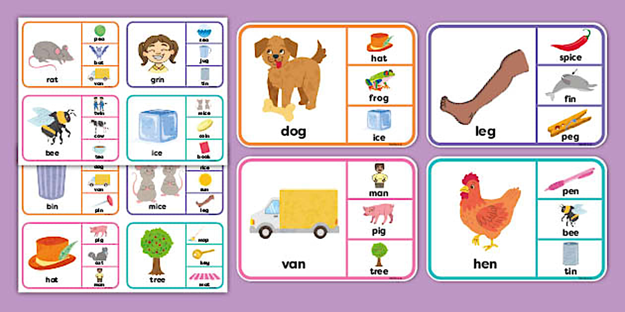 Rhyming Words Peg Matching Game (teacher made) - Twinkl