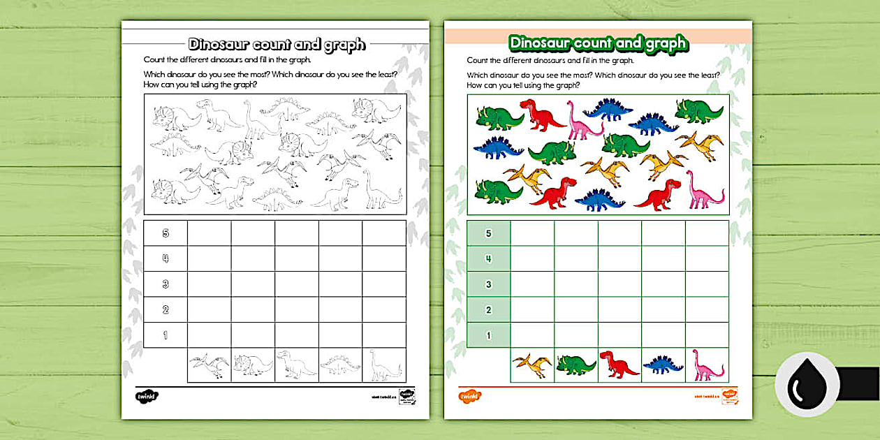 Dinosaur Count and Graph (l'enseignant a fait) - Twinkl