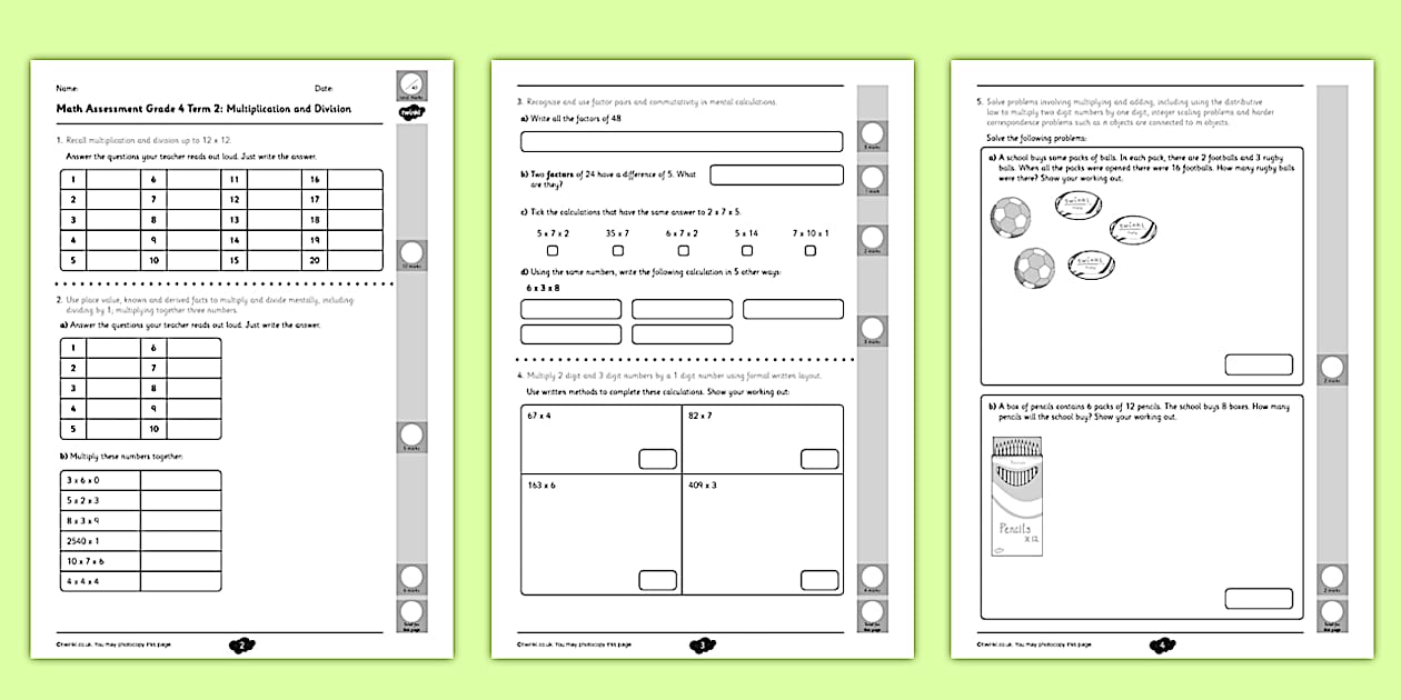 Grade 4 Maths Term 2 Exam Papers I Resource I Twinkl ZA