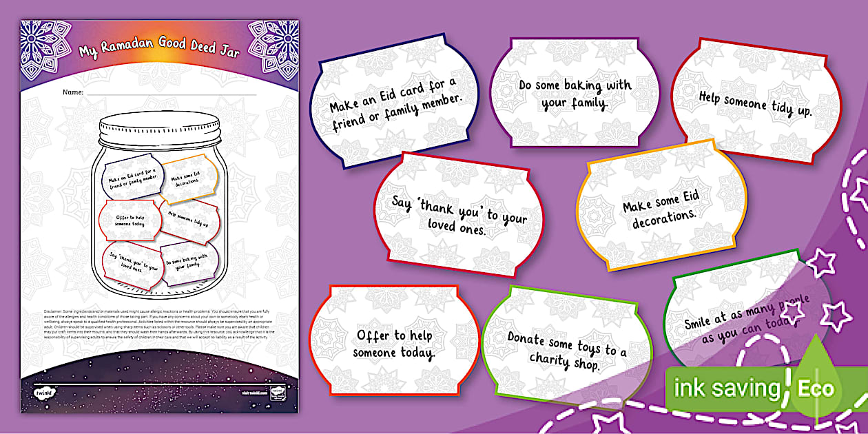 Ramadan Good Deed Jar (teacher made) - Twinkl Ramadan Good Deed Jar (teacher made) - Twinkl