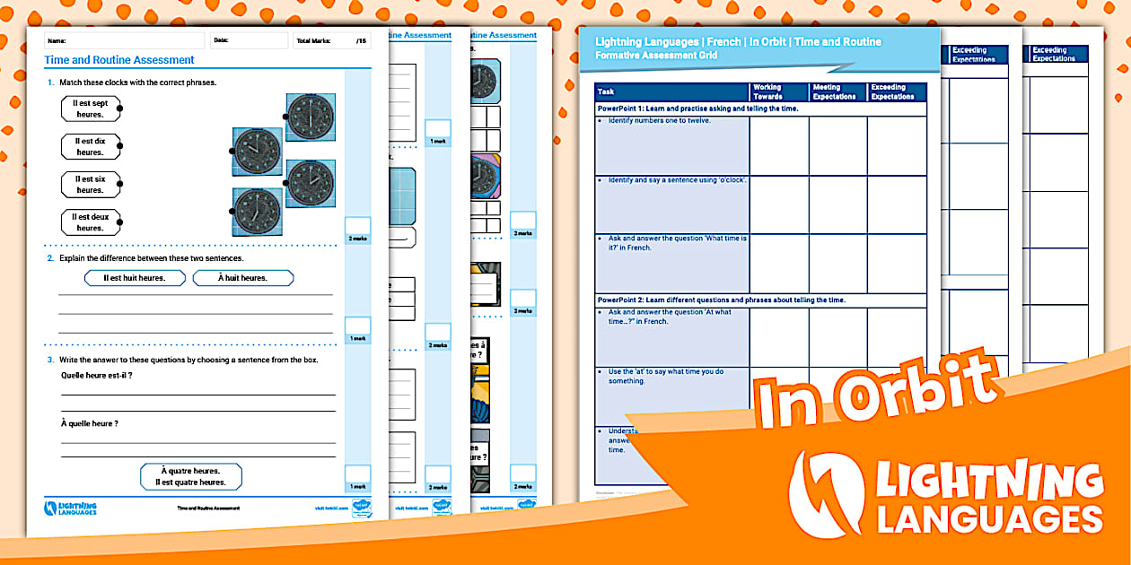 👉 French Time and Routine Assessment Pack