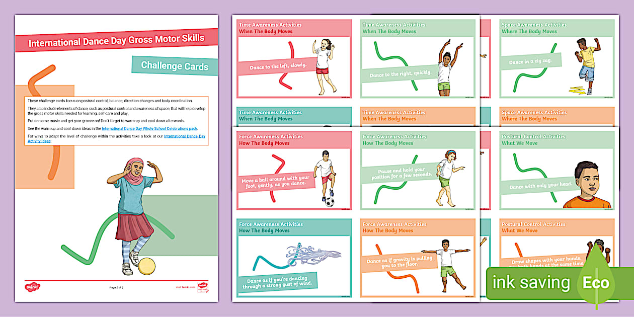 Gross Motor Skills Dance Cards for Kids | Twinkl Resources