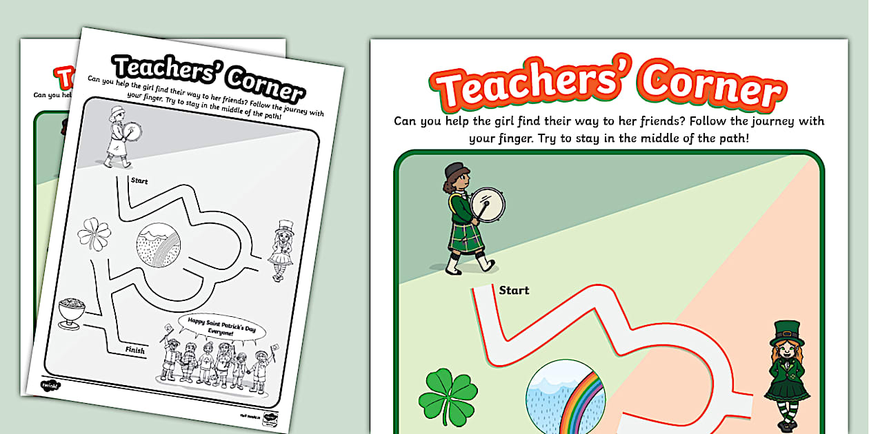 St. Patrick's Day Finger Tracing Activity