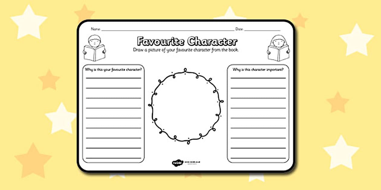 Editable Favourite Character Comprehension Worksheet
