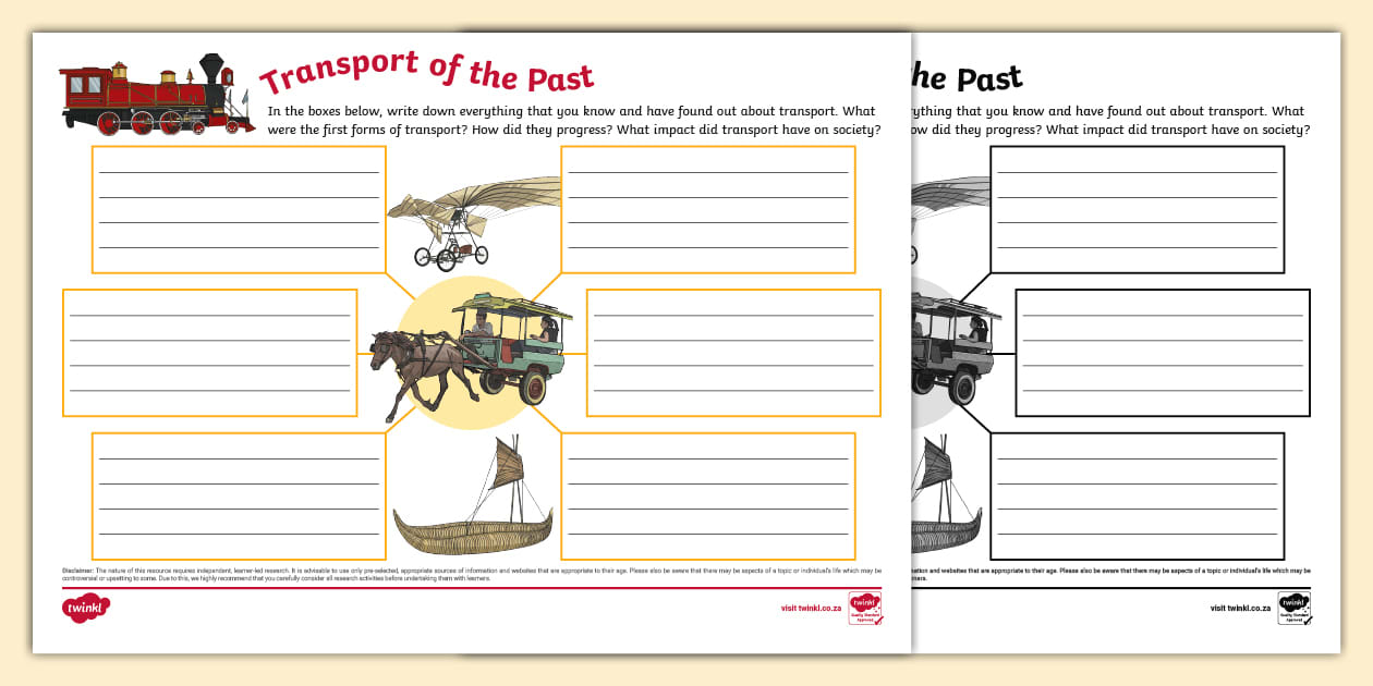 Transport Through Time Grade 4 Worksheets - Twinkl ZA