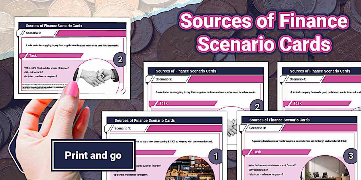Sources of Finance Scenario Cards