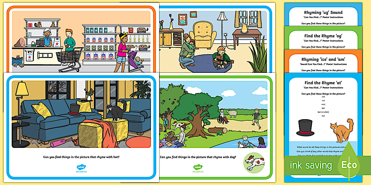 Editable Bumper Find the Rhyme Poster Pack (teacher made)