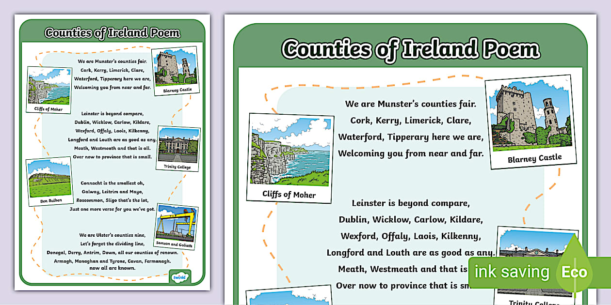 Irish Counties | County Poem | Twinkl