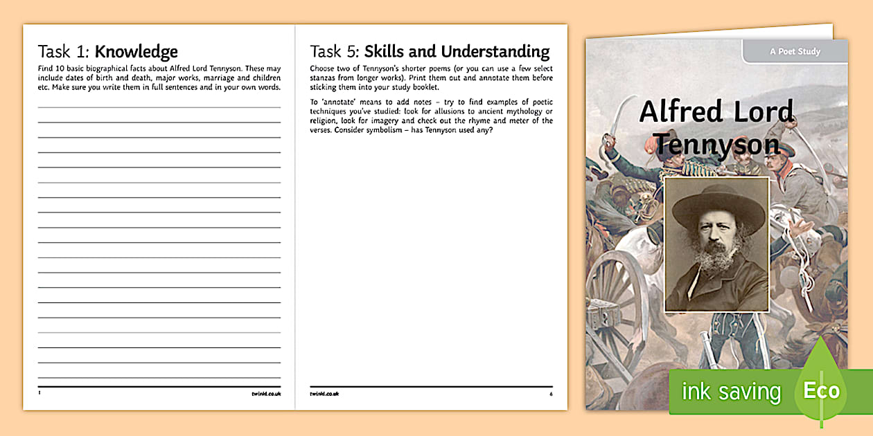 Poetry Alfred Lord Tennyson Poet Study Pack | Twinkl
