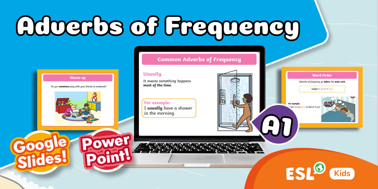 ESL Adverbs of Frequency PPT Lesson [Kids, A1]