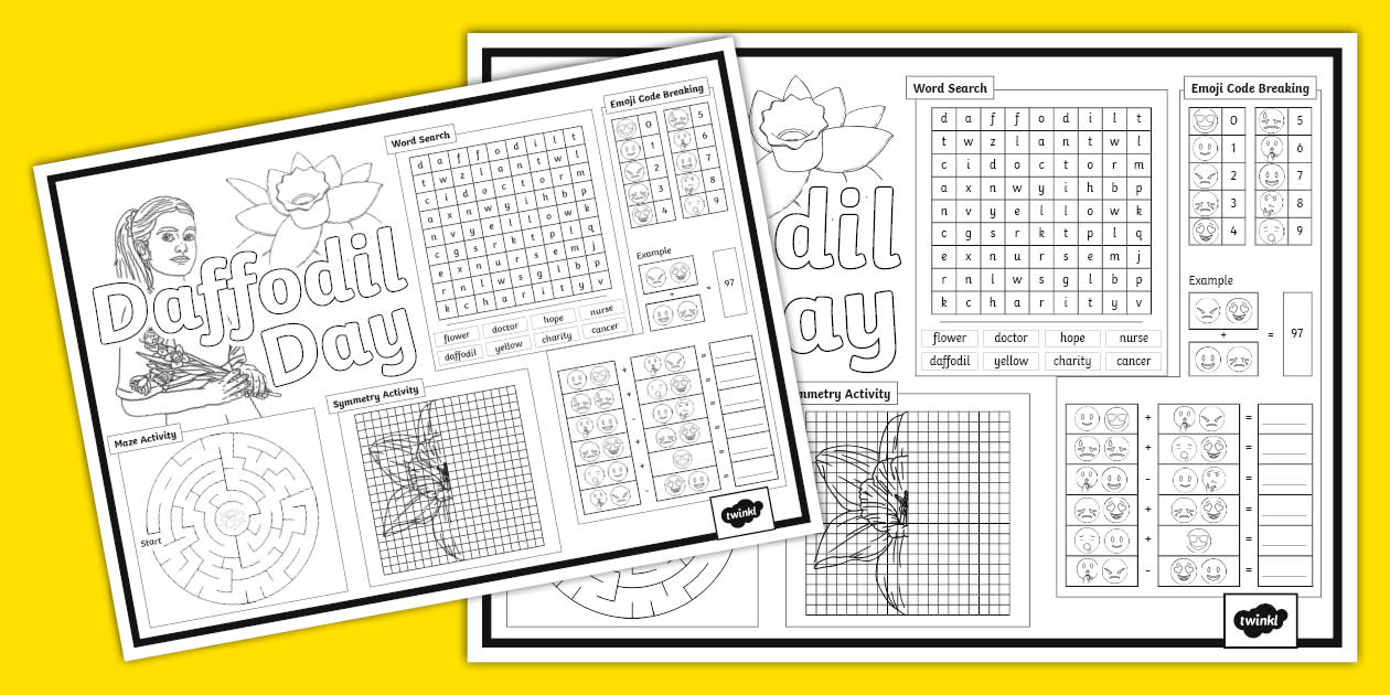 Daffodil Day Activity Mat 3-6 (Teacher-Made) - Twinkl
